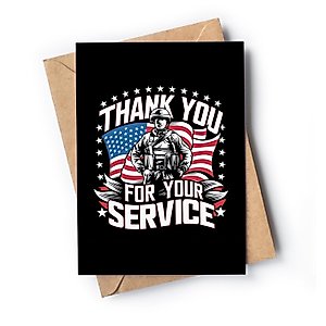Thank You for Your Service Card - Veteran Day Thank You Card - Military Appreciation Cards - Solider Thank You Cards - Military Retirement