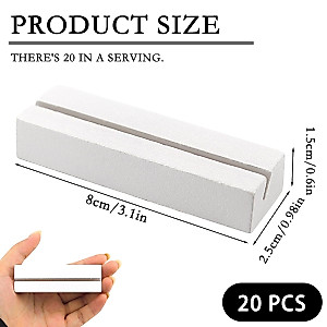 ZJIVQO 20pcs Wood Place Card Holder, Reusable Table Number Holders, Table Card Holder Stand Sign Holders for Wedding, Party, Shop, Table Number (White)