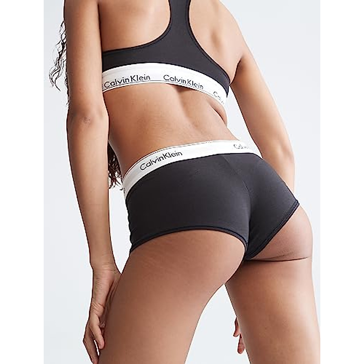 Calvin Klein Women's Modern Cotton Boyshort Panty, Black, Small