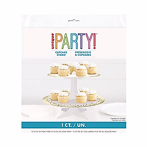 Unique Gold Foil Confetti Cardboard Cupcake Stand | 12.15" x 9.62" | 1 Pc
