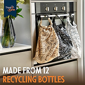 THINK4EARTH® - 2 Packs Bread Bags, Bread Bags for Homemade Bread Loaf, Freezer Bread Storage Bag, Bread Container, Reusable Food Storage Bag, Large Bread Bags for Homemade Bread with Double Lining.