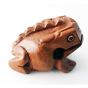 Guiro Percussion Musical Instruments Wooden 3 Piece, Set of 3 Natural Wood Güiro Frog 10-8-5 cm.