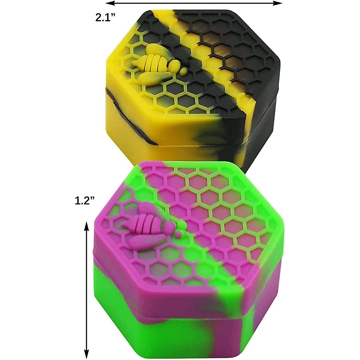 KUVIS 26ml Hexagon Silicone Wax Containers Concentrate Non-stick Jars (5)