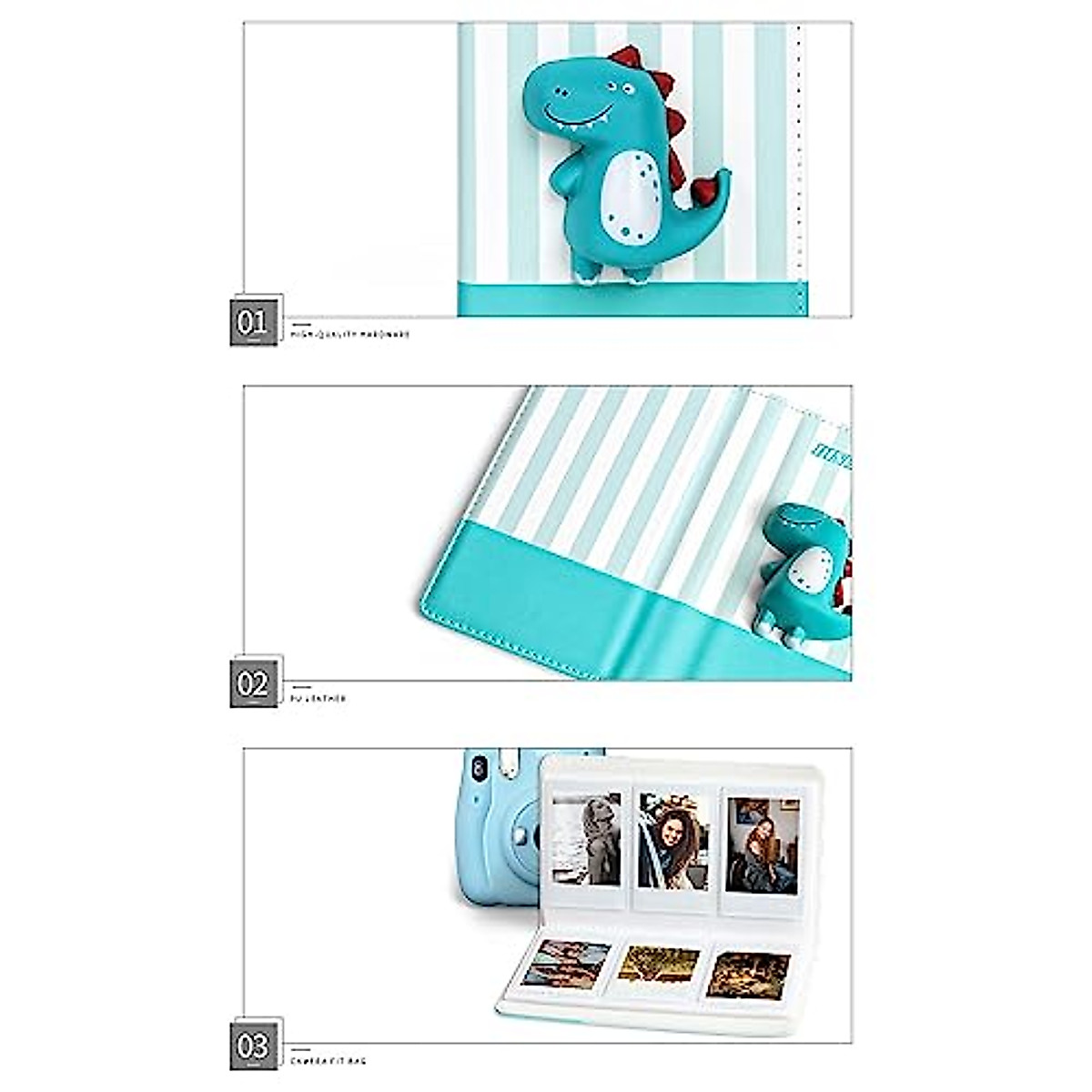 3 Inch Photo Card Holder MultiPurpose Camera Photo Album Large Capacity High Transparency Pocket 96 Page Movie Ticket Pockets