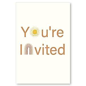 First Trip Around the Sun First Birthday Party Invitations with Envelopes Set of 20 Boho Sun Birthday Party Invites Fill in Blank