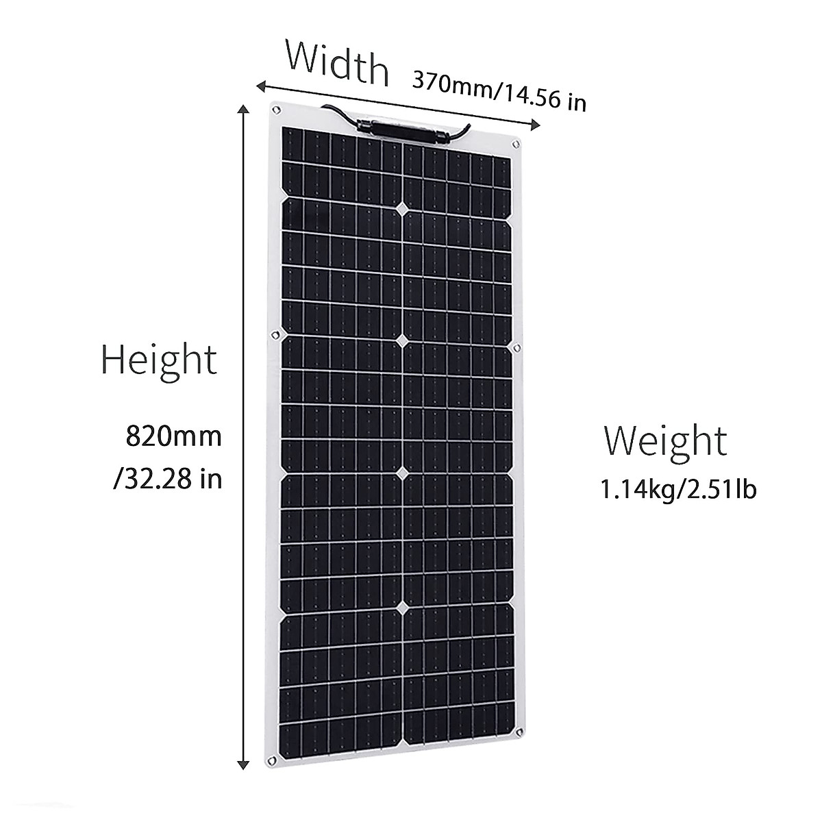 XINPUGUANG 50W 12V Solar Panel Flexible Battery Charger Monocrystalline with PV Connector for RV Boat Cabin Tent Car (50w)