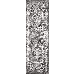 Unique Loom Sofia Collection Area Rug - Salle Garnier (2' x 6' 9" Runner, Gray/ Ivory)