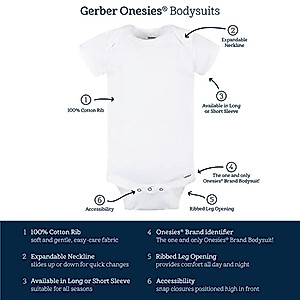 Gerber Baby Boys 3-Pack Long Sleeve Onesies Bodysuit Fox 0-3 Months