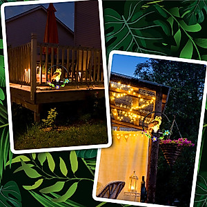 Owl Solar Light LED Garden Waterproof Lights Outdoor Decoration Stake Funny Owl Lights Yard Ornament Retro Resin Christmas Night Lamp Statue Windchime with Longer Brighter Charge and Light Sensors