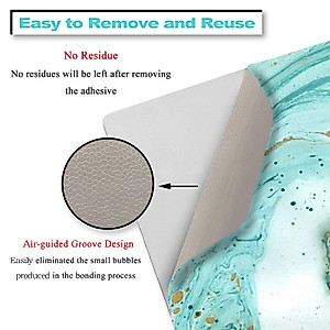 ArtSo Laptop Skin Sticker Decal 12" 13" 13.3" 14" 15" 15.4" 15.6 inch Laptop Universal Netbook PC Notebook Vinyl Reusable Skin Sticker Cover Art Decal Case Protector Personalized, Teal Turqoise Marble