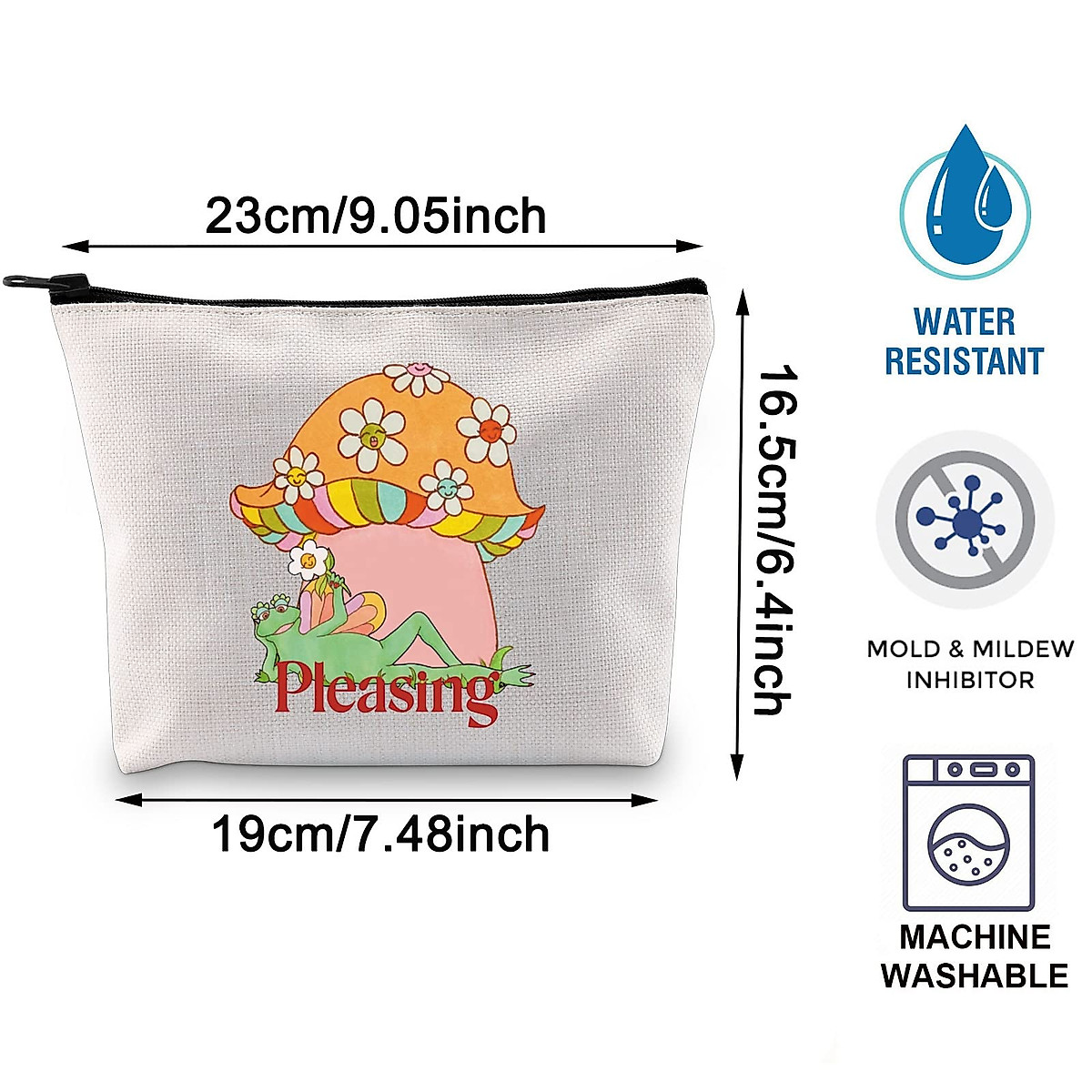 BLUPARK Singer Inspired Makeup Bag Singer Fan Gift Funny Music Gift Album Gift Singer Zipper Pouch Bag (Frog and mushroom)