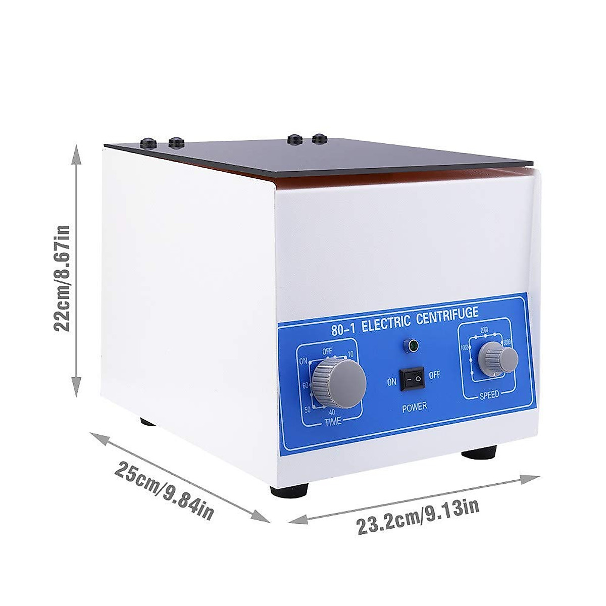 TOPQSC Electric Lab Benchtop Centrifuge, 4000rpm Speed Desktop Machine 6 Tubes x 20ml, with Timer 0-60min and Speed Control