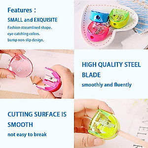 Hand Held Plastic Manual Pencil Sharpener, Steel Blade Rectangular Pencil Sharpeners, Colorful Pencil Sharpener for Kids, Random Color 5Pcs - Thanksgiving Halloween Christmas New Year Party Supplies