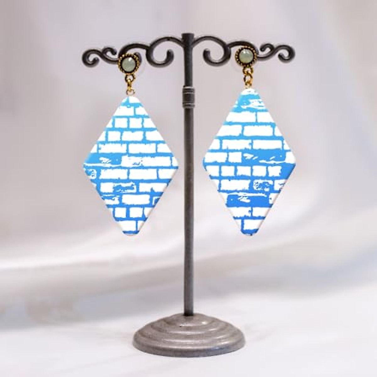 OLYCRAFT 4x5 Inch Brick Wall Pattern Clay Stencils Brick Silk Screen for Polymer Silk Screen Stencils Stone Wall Mesh Transfer Stencils Vintage Theme Mesh Stencil for Polymer Clay Jewelry Making