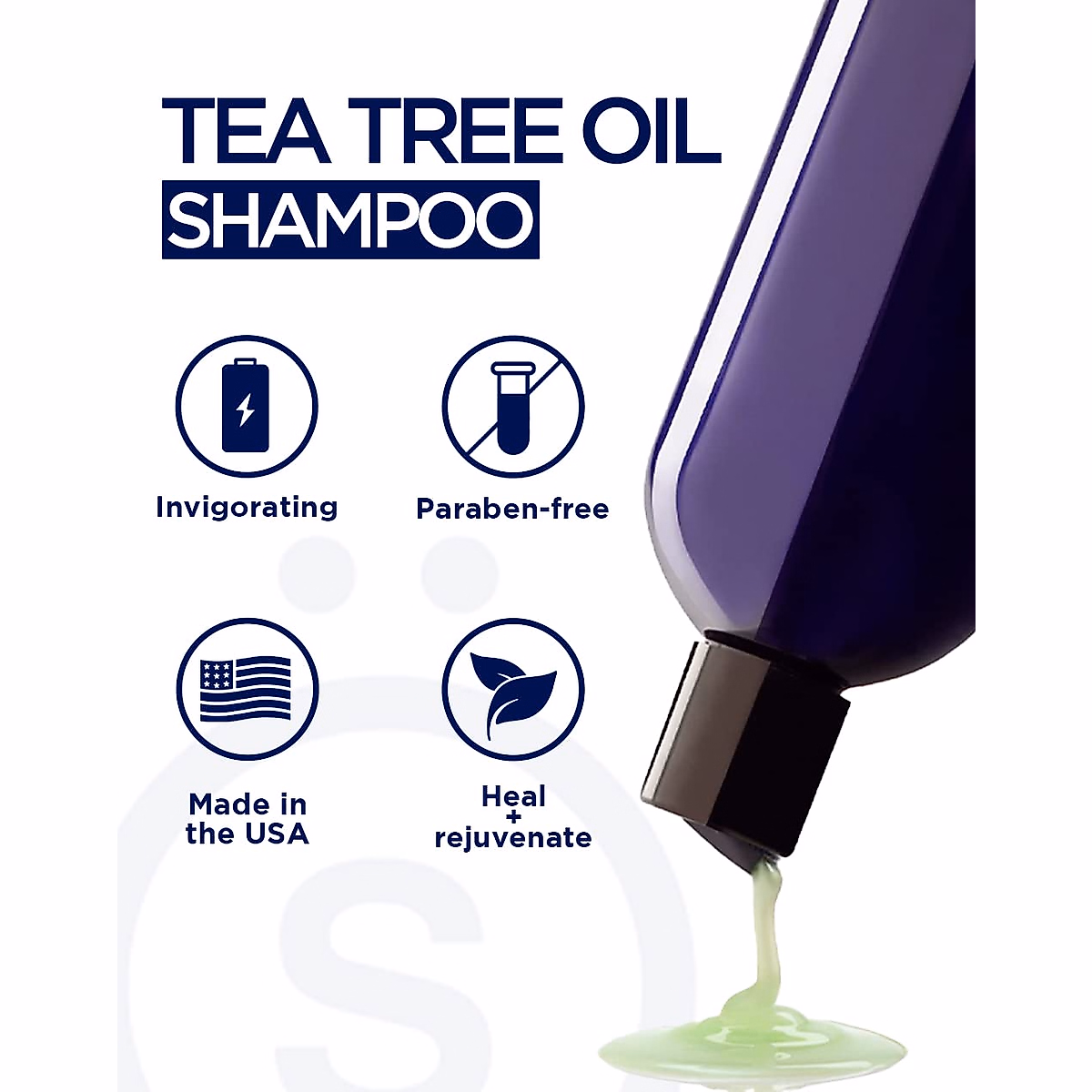 Krieger + Shne Shampoo for Men - 16oz (1 Bottle) Invigorating Shampoo with Tea Tree Oil & Peppermint Oil, Paraben Free Formulated to Heal Dry Scalp, Dandruff, and Prevent Hair Loss