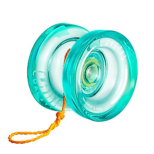 MAGICYOYO K2 Responsive Yoyo - Great for Kids and Beginners with Smooth Spins and Fingerspin Design - with Storage Glove, Bag, and 12 Yo-Yo Strings - Crystal Green