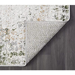 Abani Atlas 4'x6' Green/Grey Area Rug, Contemporary Abstract - Durable Non-Shedding -Easy to Clean