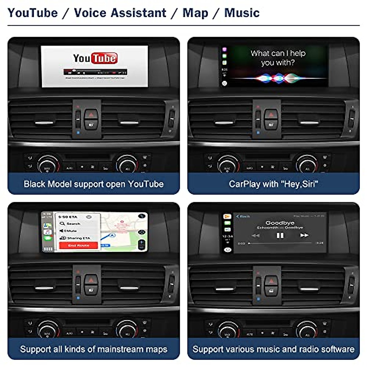 Ninetom Wireless CarPlay Android Auto Retrofit Kit for 2013-2018 Audi A3/S3, Carplay Module Receiver Box Support Navigation, Maps, Music, Mirroring, Camera