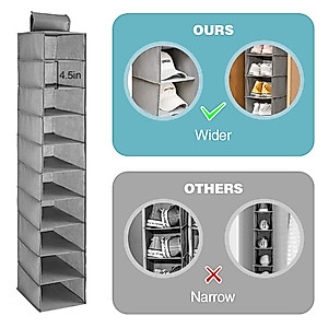 PUiKUS 10-Shelf Hanging Shoe Organizer Hanging Closet Shoe Organizer, Space Saving Shoe Holder & Storage, Closet Organizer Great for Shoes