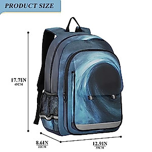 Glaphy Universe Space Black Hole Backpack School Bag Lightweight Laptop Backpack Students Travel Daypack with Reflective Stripes