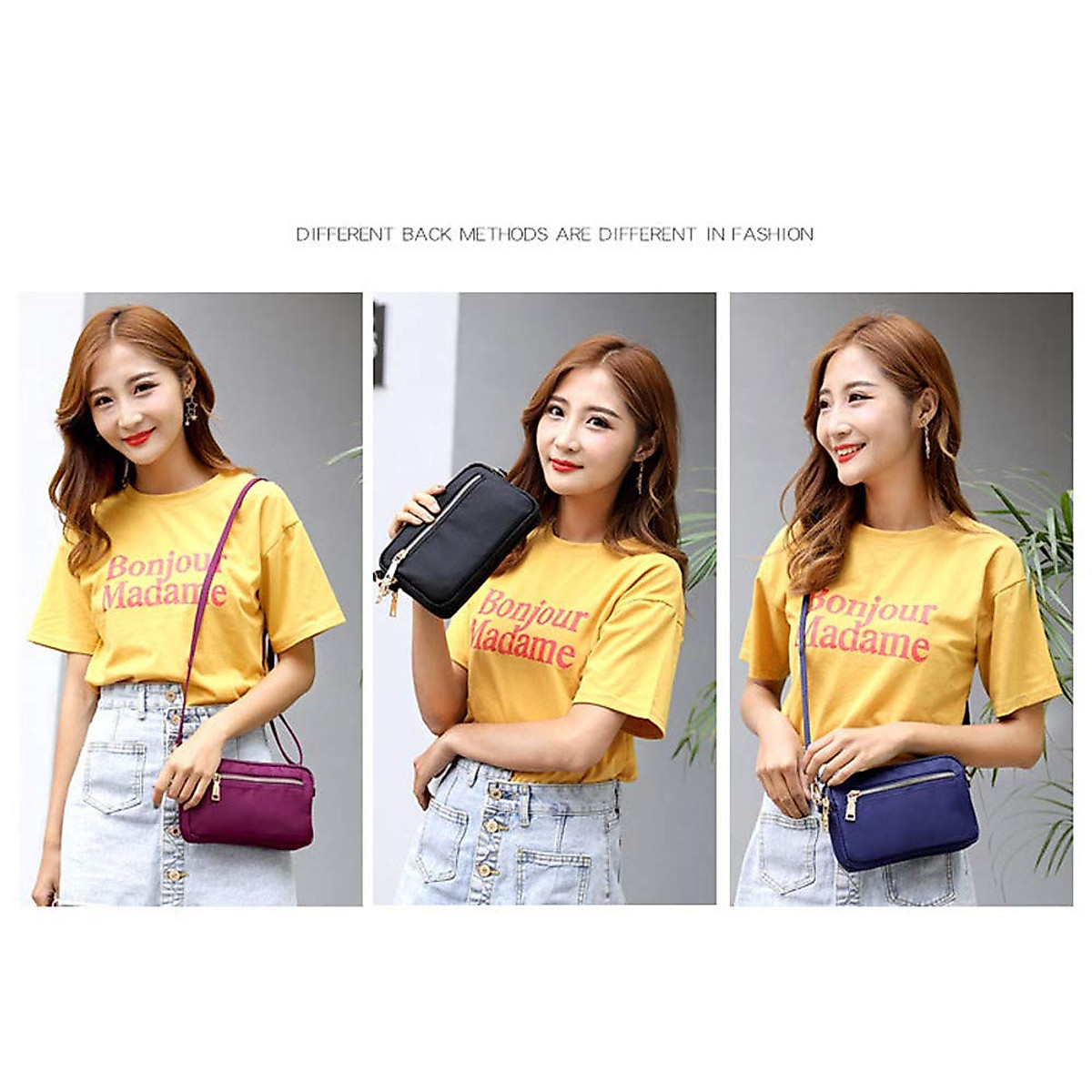 Nylon Small Women Crossover Body Phone Purse Bag Wristlet Clutch Wallet Handbag for Samsung Galaxy S20 Ultra, S20 FE 5G, A11 A21 A51 A71 A10S A20S A21S A20, Note 20 10 9,S10 Lite S10 Plus (Black)