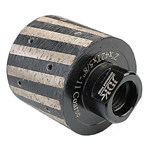 JDK 2 Inch Diamond Drum Wheel Resin Filled Zero Tolerance for Grinding Granite Marble Engineering Stones Concrete Sink Hole with 5/8’’-11 Thread (2 Inch,Resin Filled)