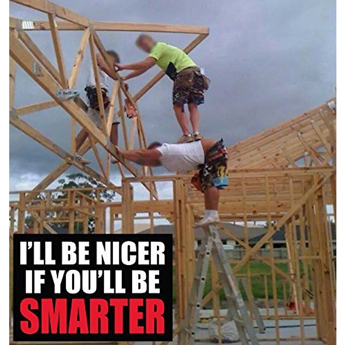 Funny Hard Hat & Helmet Stickers: 10 Decal Value Pack with 2 American Flags. Great for Construction Toolbox, Hardhat, Mechanic, Welder, Electrician. USA Made Fun Gift for Pro Union Working Men, Women