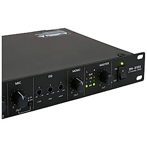 Denon DN-312X Professional 12-Channel Line Mixer with Priority; 6 HDHQ Combination Inputs with MIC, Phantom and Line Selector Switches; 6 Mono (3 stereo) RCA Inputs, 1U Rack Mountable