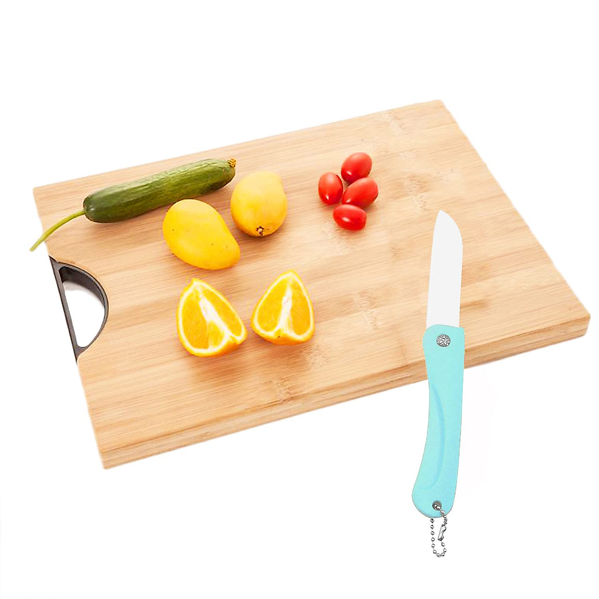YAODHAOD Folding Knife,Folding Vegetable Fruit Ceramic Knife Handy Perfect for Picnics,Camping - 5 colors optional (Blue)