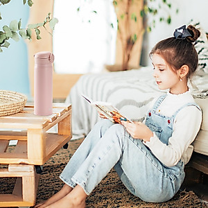 MUCR 17 oz / 500 ml Insulated Water Bottle, Stainless Steel Thermo Coffee Travel Mug, Thermal Cup with Snap Flip Lid, BPA Free for Hot and Cold Drinking, Pink