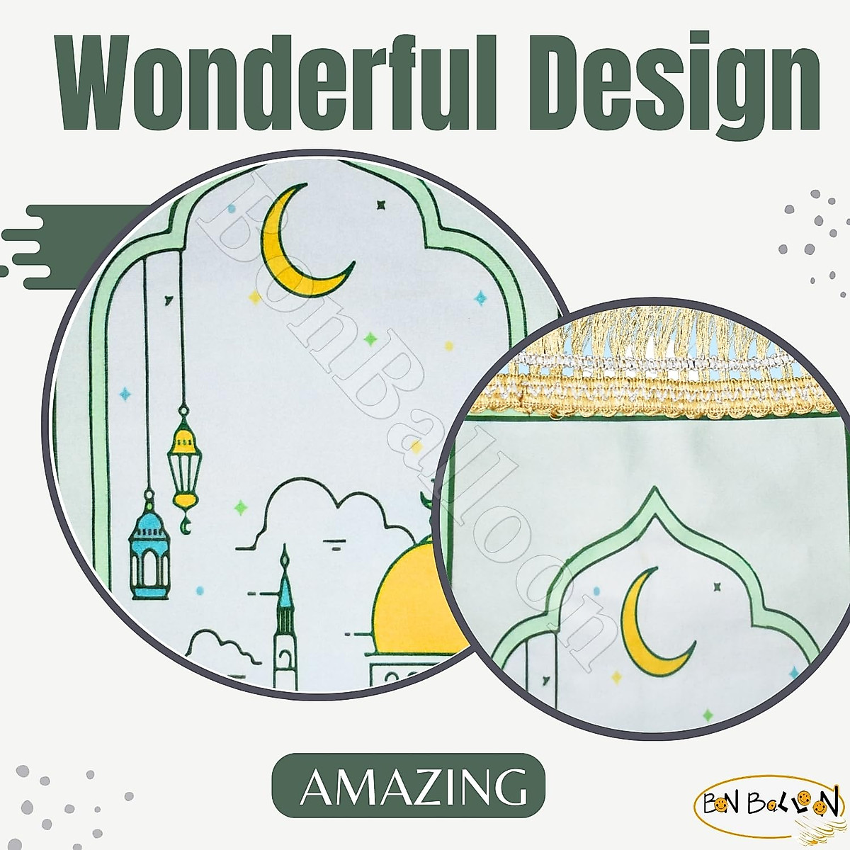 Egyptian Prayer Rug Muslim Carpet Mat Islamic Childrens Salat Small Kids Janamaz Sajda Rugs Sajadah Namaz Child Toddler Mosque Mini Praying Musallah Salah Gebetsteppich Masged Ramadan (Light Green)