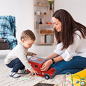 Playkidz Motorized Ambulance Toy Truck for Kids with Light & Siren, Heavy Duty Plastic Electric Rescue Vehicle Toy for Kids & Toddlers