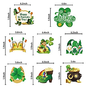 St Patricks Day Decorations Hanging Swirls 32 Pieces Green Lucky Irish Shamrock Clover Leprechaun Horseshoe Swirls Ceiling Decor for Saint Patrick Party Lucky Day Home Party Favors Supplies