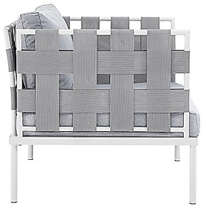 Modway EEI-2602-WHI-GRY MO-EEI-2602-WHI-GRY Harmony Outdoor Patio Aluminum, Armchair, White Gray