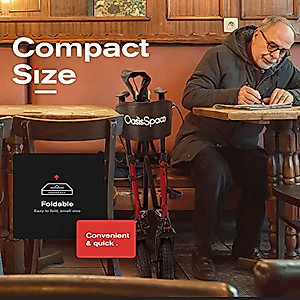 OasisSpace Rollator Walker with Pneumatic Tires - All Terrain Rollator Walker with Seat for Outdoors, Mobility Walking Aid with 12” Big Pneumatic Wheel for Seniors