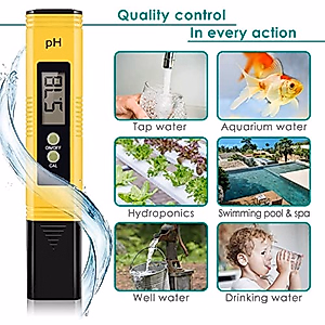 PentaBeauty PH Meter, PH Meter 0.01 PH High Accuracy Water Quality Tester with 0-14 PH Measurement Range, PH Meter for Water/Brewing/Food/Soil/Sauce/Laboratory, TDS Meter, PH Pen