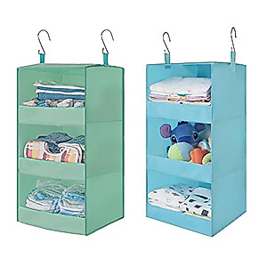 GRANNY SAYS Bundle of 1-Pack Light Green Hanging Organizer & 1-Pack Light Blue Hanging Closet Organizer