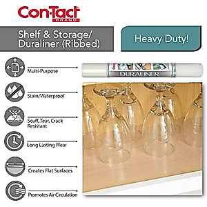 Con-Tact Brand Duraliner Shelf Liner, Non-Adhesive and Multi-Use Drawer Liner, Made of Vinyl, Waterproof Liner, 24" x 10', Diamond Clear