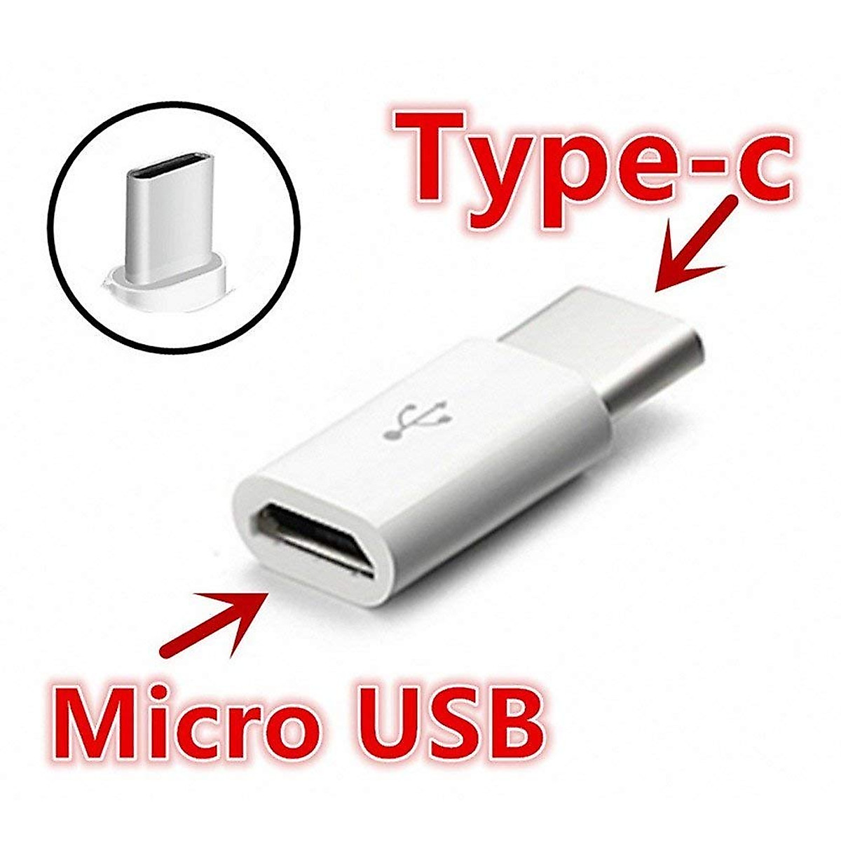 YAWALL USB C to Micro USB Adapter, USB Type C (Male) to Micro USB (Female), Micro USB to USB-C Data Transfer, Compatible with Galaxy S8, S8+, S9, MacBook, iPad Pro 2018, LG V20 G5 G6