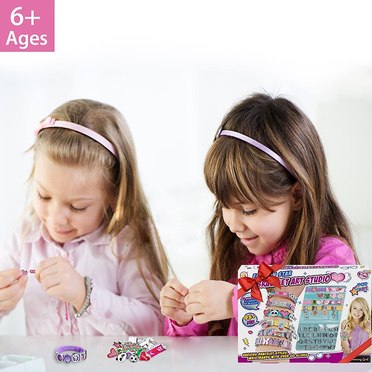 Friendship Bracelet Making Kit 95+ Pcs for Girls,Arts and Crafts Gifts for 6 7 8 9 10 11 12 13 Years Old Girls DIY Christmas and Birthday Gifts Travel Activity Set