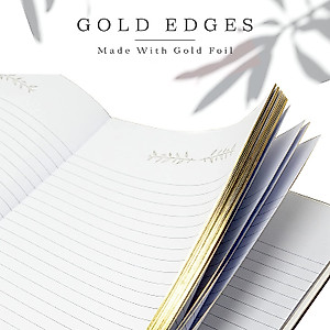 Guest Book for Wedding, Wedding Guest Book - Registry Sign-in Book for Wedding, Reception, Birthday, Baby Shower - White Guestbook/Bookmark & Gold Rose Floral Design - 8.5" x 6" (100 Pages)