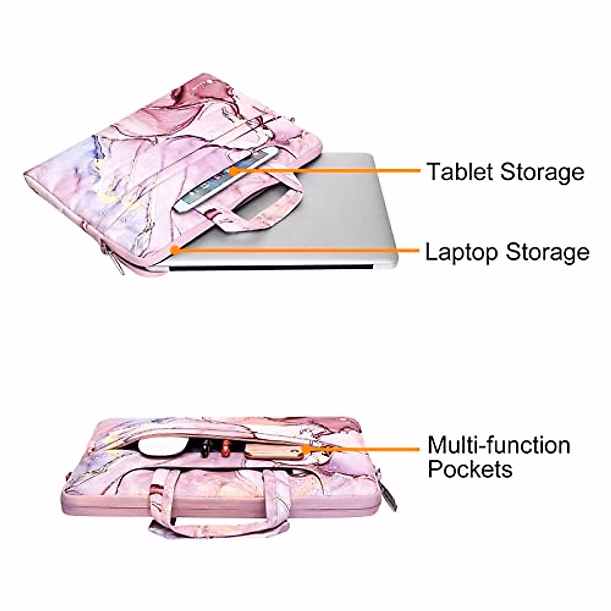MOSISO Laptop Shoulder Bag Compatible with MacBook Air/Pro, 13-13.3 inch Notebook, Polyester Briefcase with Belt, Pink, 13.3 inch, Unisex-Adults, Crossbody, Business
