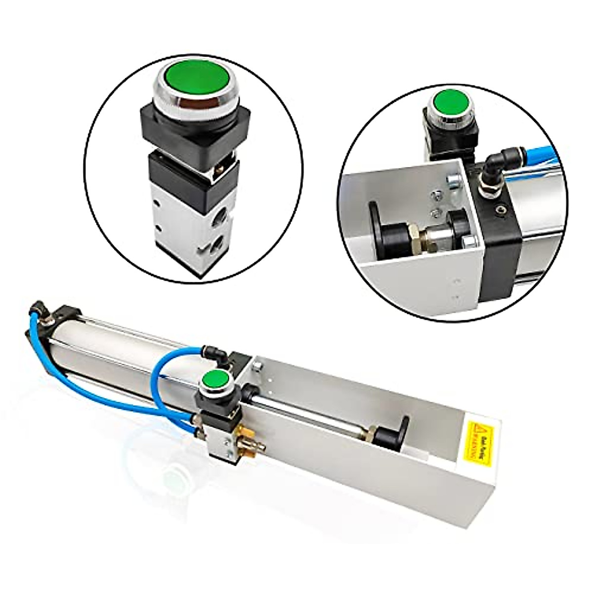 Aluminum Can Crusher, Heavy Duty Pneumatic Cylinder Soda Beer Can Crusher, Eco-Friendly Recycling Tool (Countertop Button Valve)