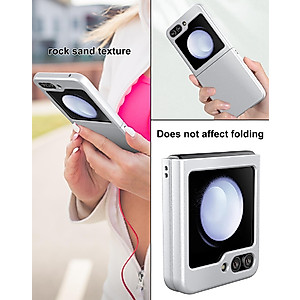 Eastcoo Slim Fit Galaxy Z Flip 5 Case, [Hard PC Back] [Frosted Feel] [Wireless Charging Support] Lightweight Shockproof Case Cover for Samsung Galaxy Z Flip5 (2023), Silver