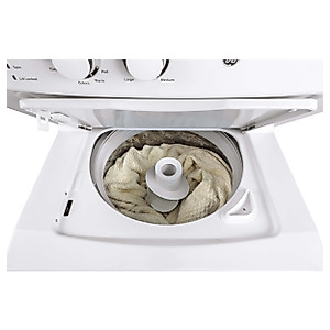 GE GUD27ESSMWW Unitized Spacemaker 3.8 Washer with Stainless Steel Basket and 5.9 Cu. Ft. Capacity Electric Dryer, White