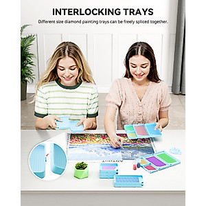 ARTDOT 10-Piece Interlocking Diamond Art Trays Kits for Adults, Stackable Diamond Painting Accessories and Tools