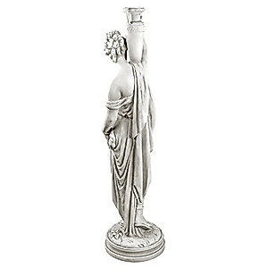 Design Toscano KY799519 Dione The Divine Water Goddess Greek Garden Statue, 39 Inch, Grande, Antique Stone