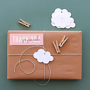 OMGREI 1x3 Inch Thank You for Your Order Stickers, Pink Thank You Stickers Small Business, Packaging for Small Business, Order, Decoration, Gifts, 2Roll with 240 Labels (Pink 01)