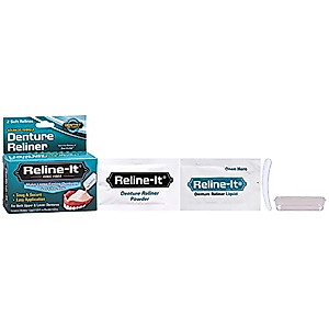 Reline-It Advanced Denture Reliner Kit for Both Upper & Lower Dentures, Easy Application, 2 Soft Relines
