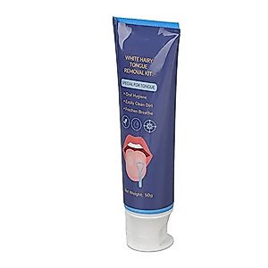 Tongue Cleansing Gel, 50g Ergo Handle 2 Pcs Oral Refreshing Tongue Scrubber Brush Adult Plaque Removal Kit for Bad Breath